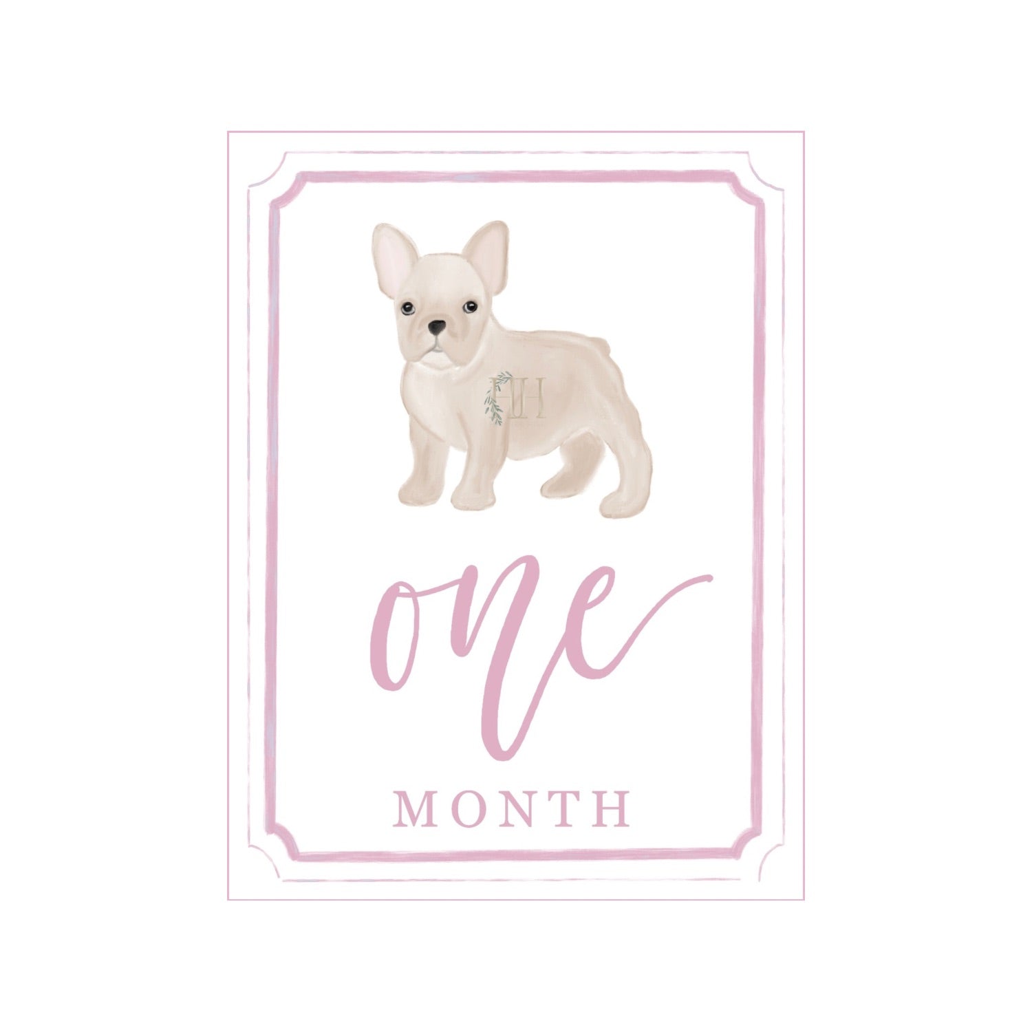 Pink Frenchie Milestone Cards – Hamner Hill