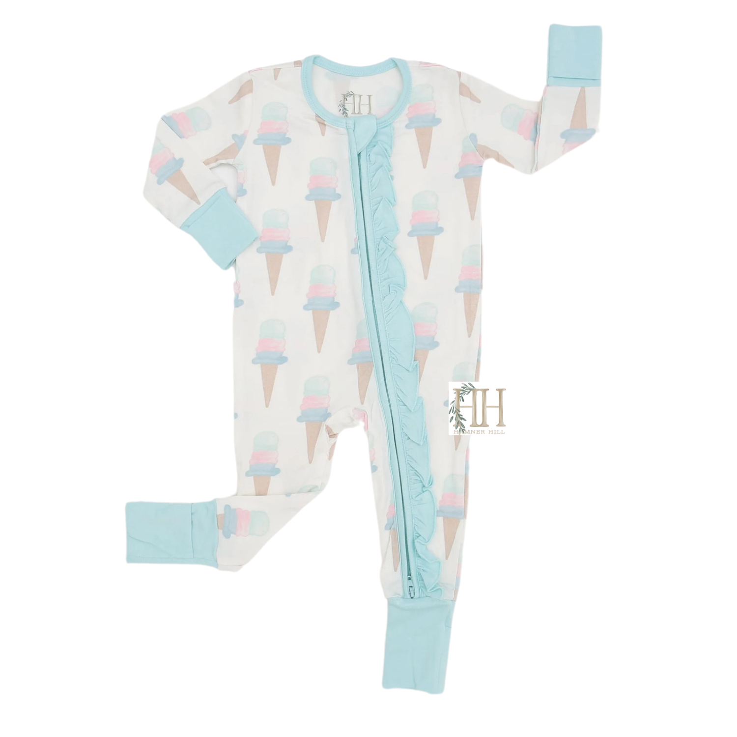 Girls Ice Cream Double Zipper Romper – Hamner Hill